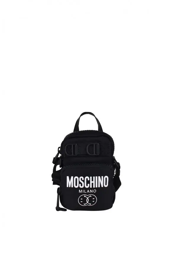 Moschino Canvas Satchel With Printed Logo - Black