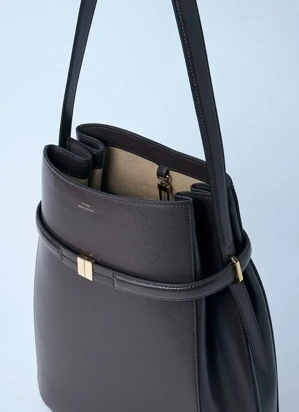 TOTEME Belted Leather Bucket Bag