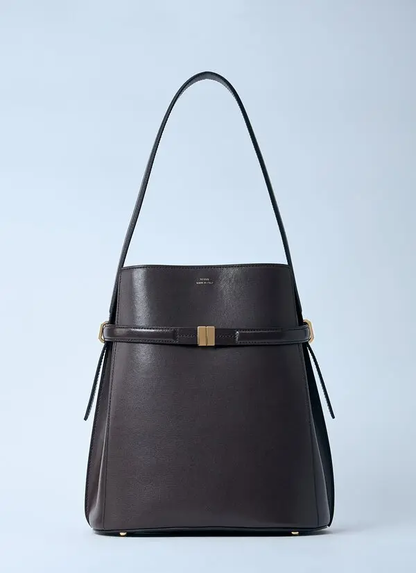 TOTEME Belted Leather Bucket Bag