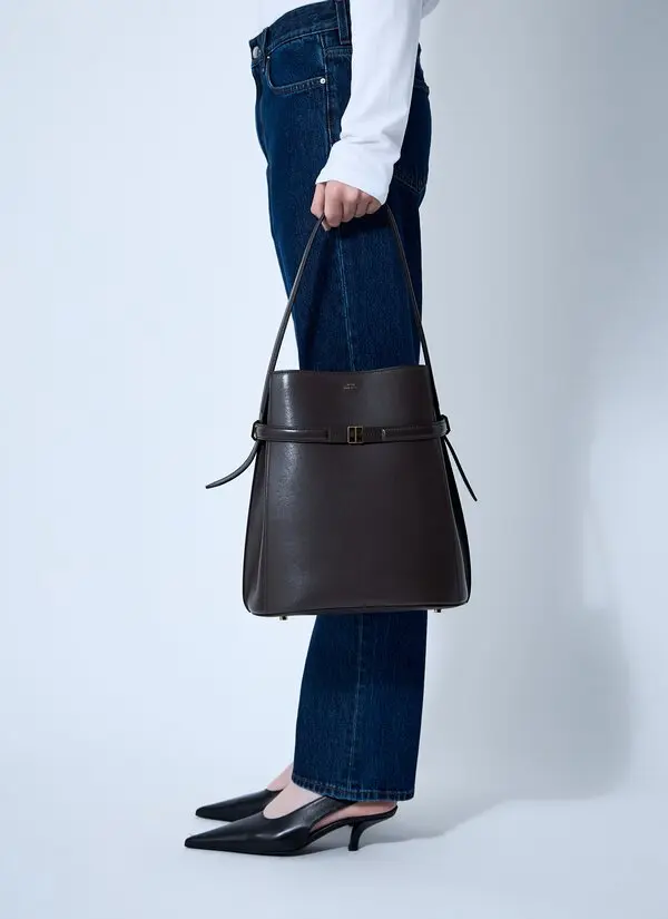 TOTEME Belted Leather Bucket Bag