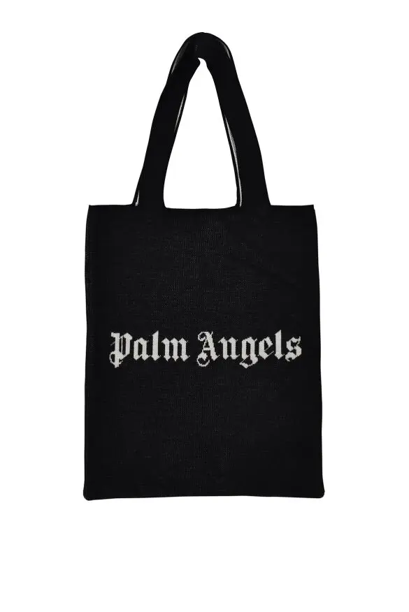 Palm Angels Wool-blend Canvas Tote Bag - Black