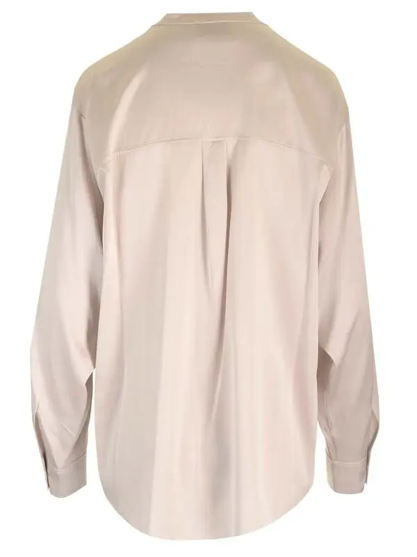 FORTE_FORTE Long Sleeve Mandarin Collar Shirt