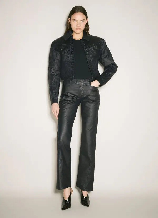 MUGLER Waxed Straight Leg Pants