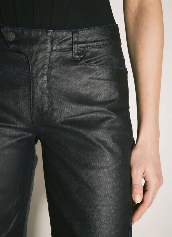 MUGLER Waxed Straight Leg Pants