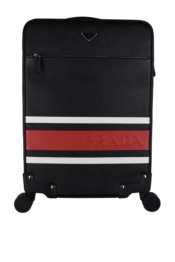 Prada Saffiano Leather Cabin Suitcase - Black