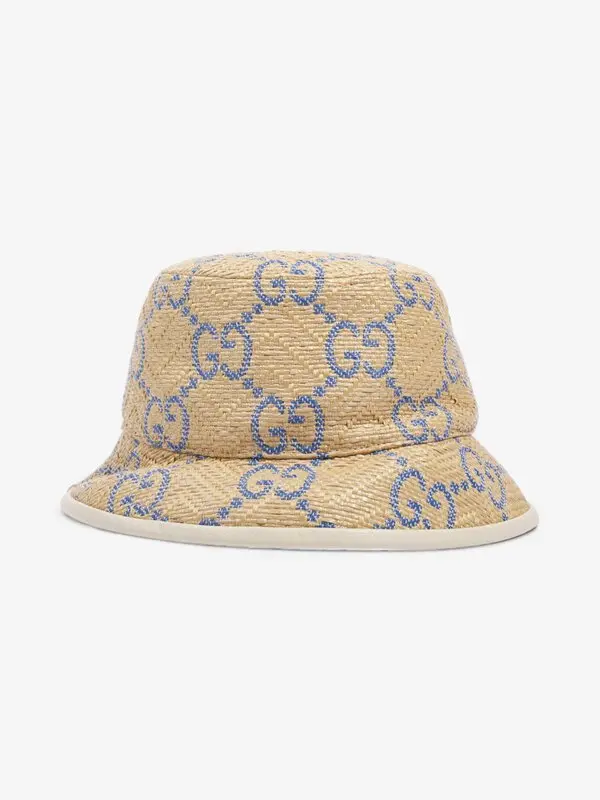 Gucci Gg Raffia Effect Bucket Hat
