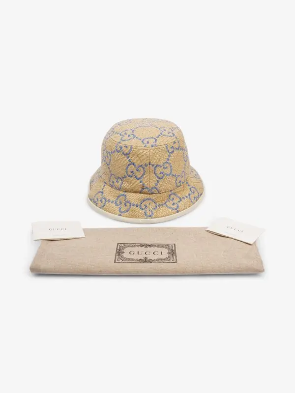 Gucci Gg Raffia Effect Bucket Hat