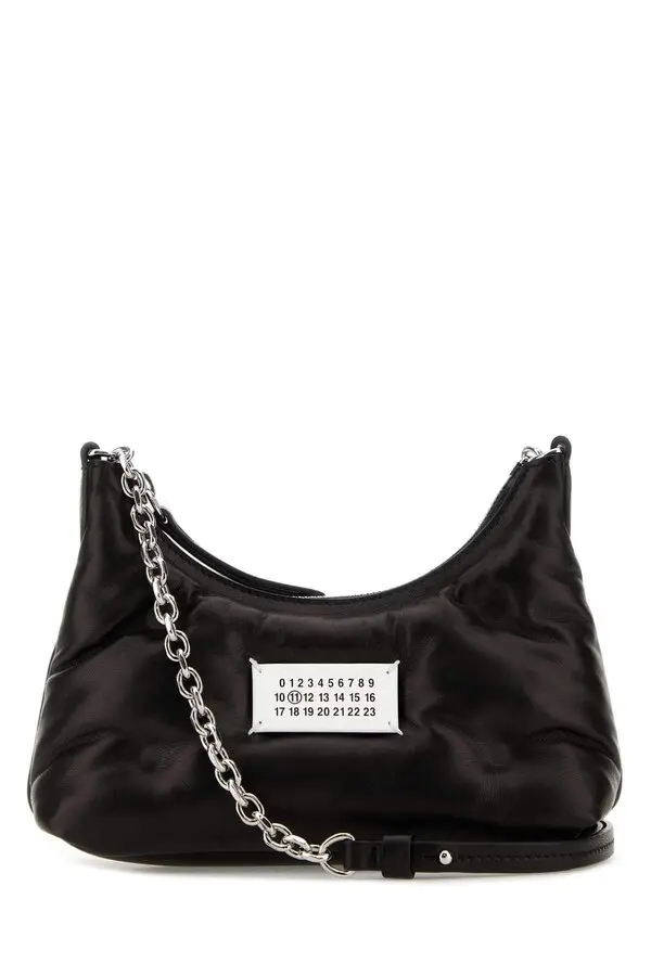 MAISON MARGIELA Nappa Leather Micro Glam Slam Hobo Shoulder Bag - Black