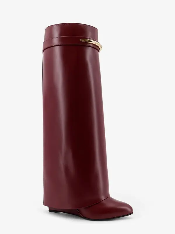 Givenchy Shark Leather Boots - Red