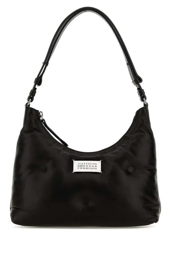 MAISON MARGIELA Nappa Leather Small Glam Slam Hobo Shoulder Bag - Black