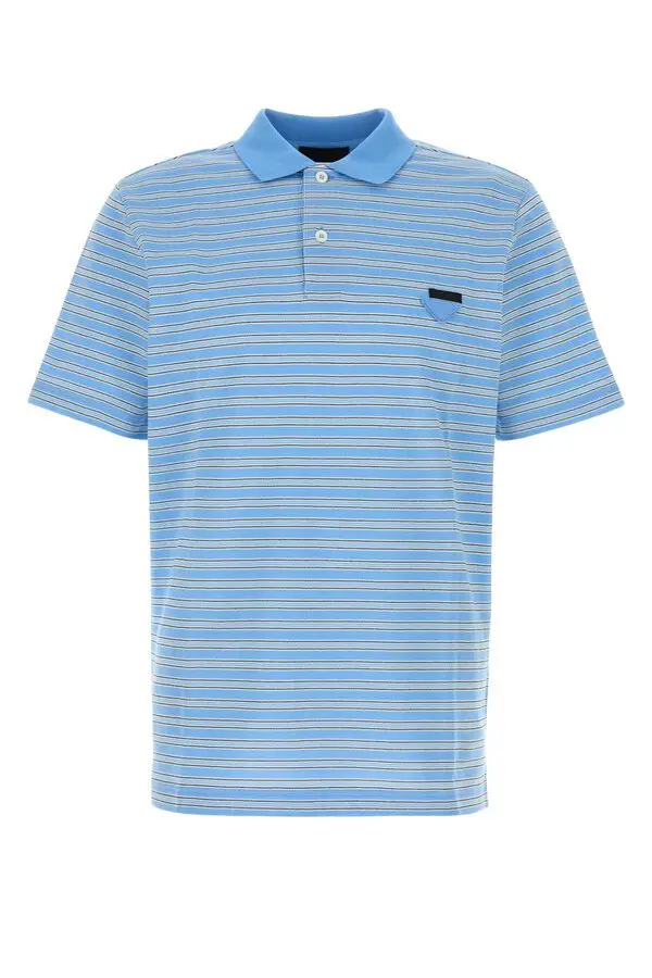 Prada Embroidered Piquet Polo Shirt