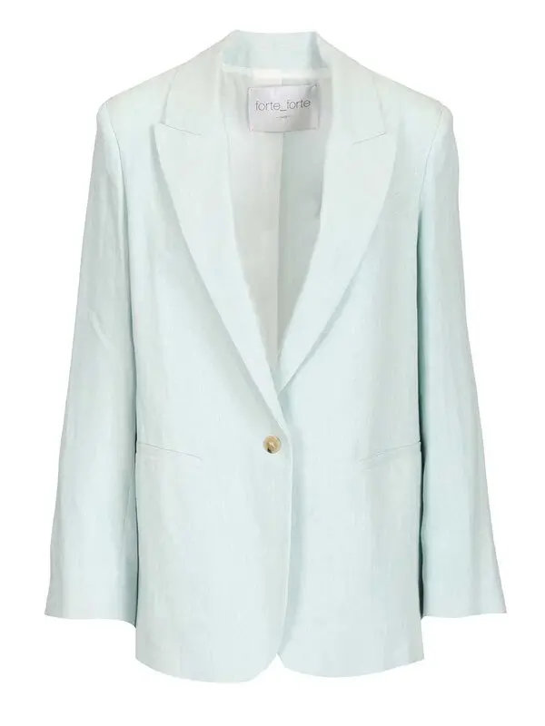 FORTE_FORTE Tailored Linen Jacket With Classic Collar
