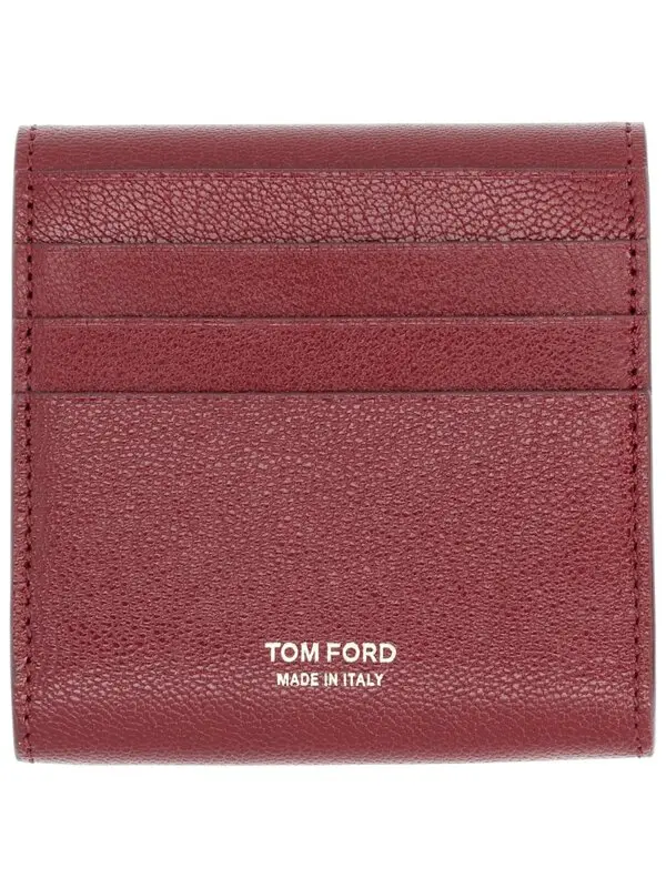 TOM FORD Leather Card Holder - Red
