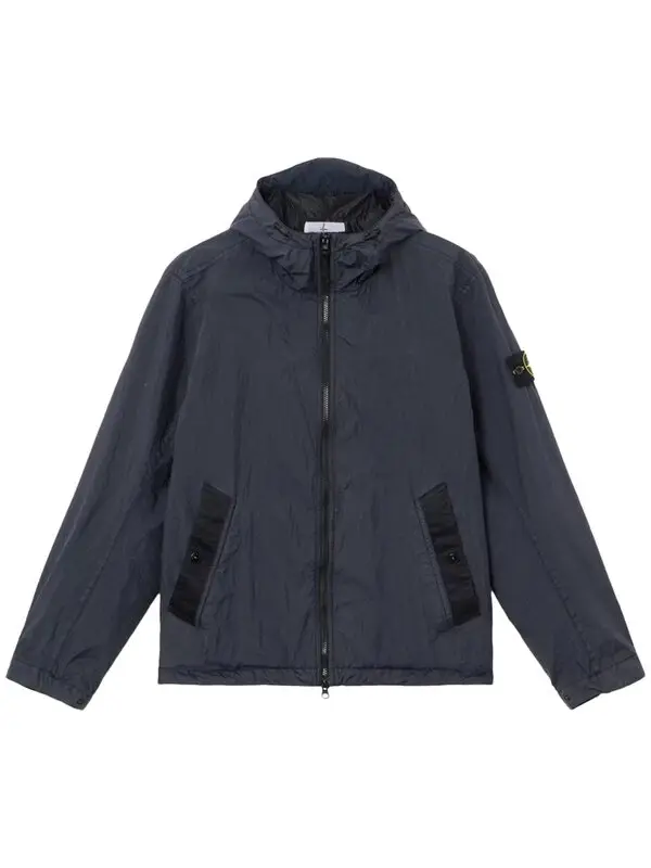 Stone Island Hooded Zip-up Jacket - Blue