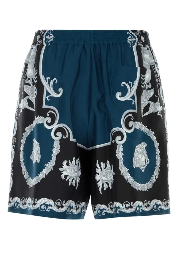 Versace Printed Silk Bermuda Shorts - Multicolor