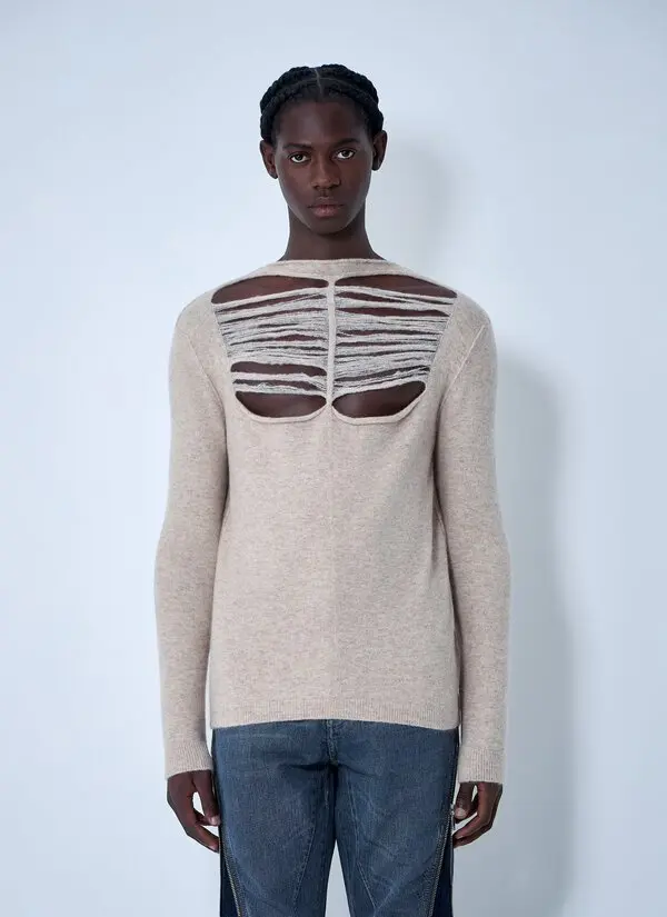 Rick Owens Distressed Wool-blend Knit Top - Multicolor