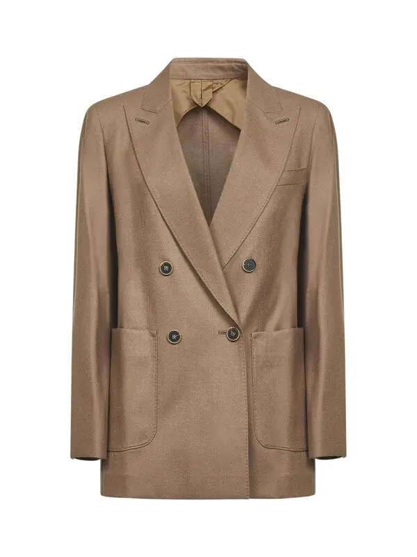 Max Mara Tobacco Stretch Cashmere Harald Blazer - Multicolor
