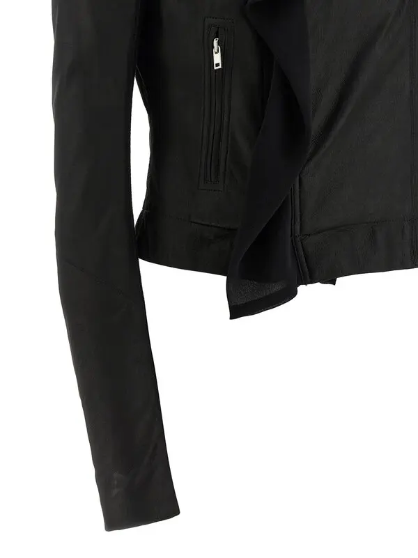 Rick Owens Scarf Biker Jacket - Black