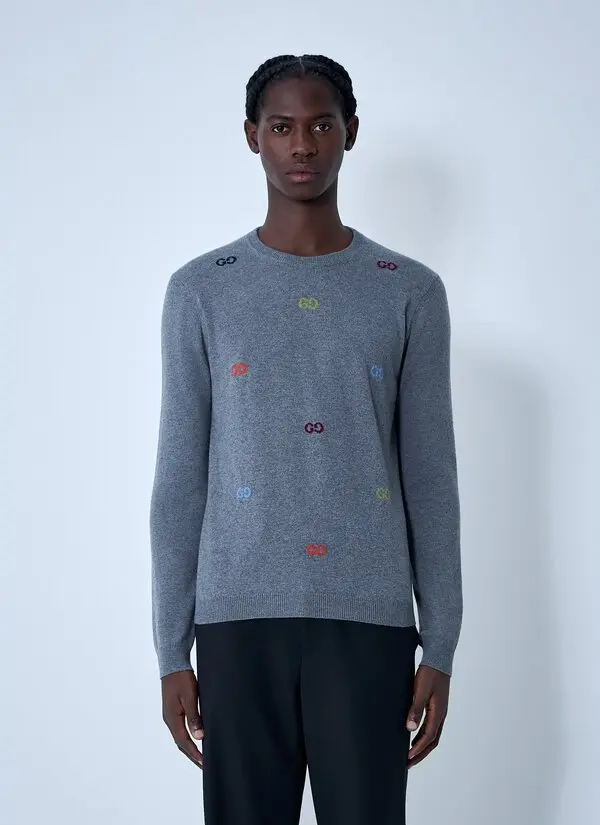 Gucci Cashmere Sweater With Logo Motif