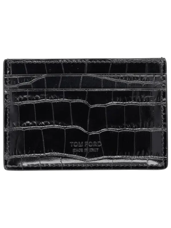 TOM FORD Leather Card Holder - Black