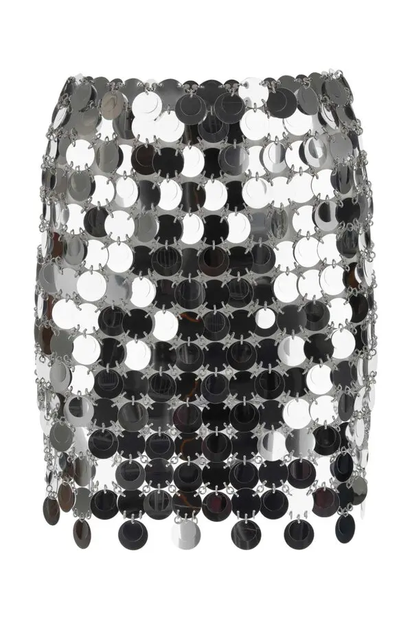 Rabanne Maxi Sequins Mini Skirt - Silver