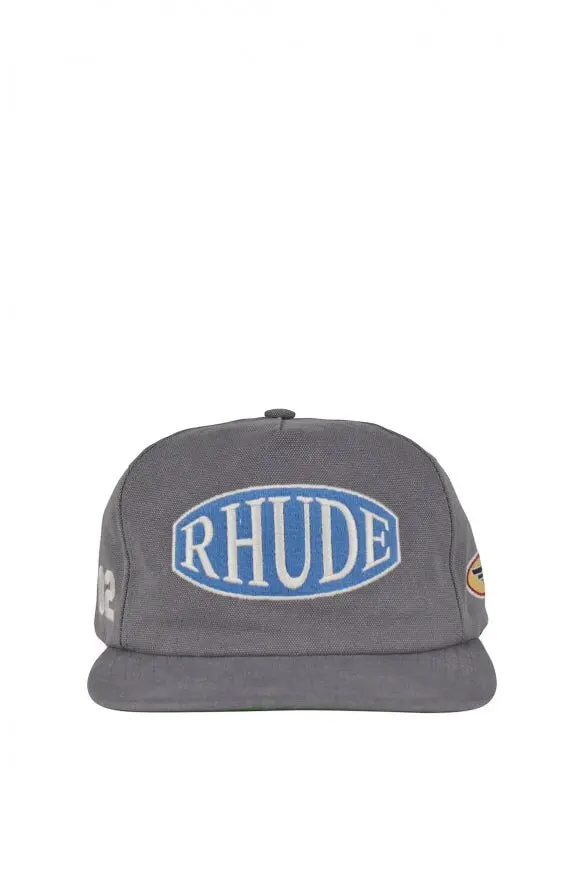 Rhude Cotton Cap With Embroidered Logo - Gray