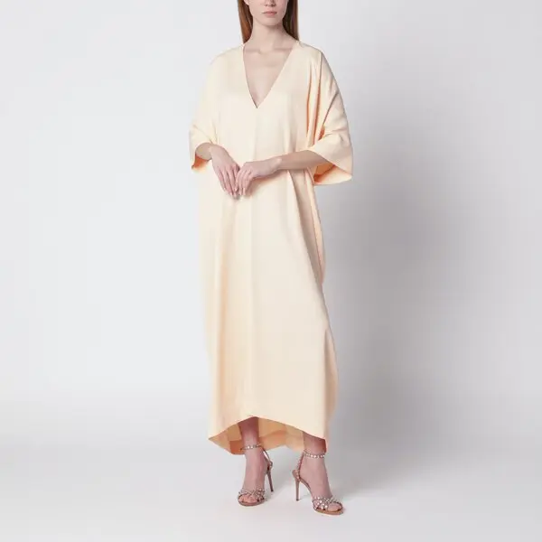 Alberta Ferretti Long Caftan Dress With V-neck - Pink