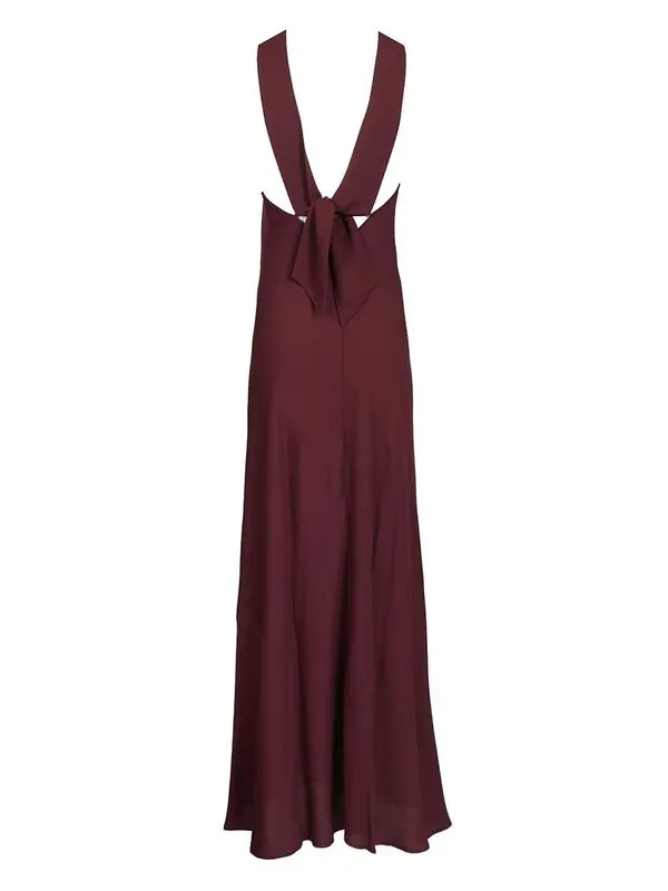 FORTE_FORTE Moroccan Crepe Halter Neck Dress With Golden Buckle