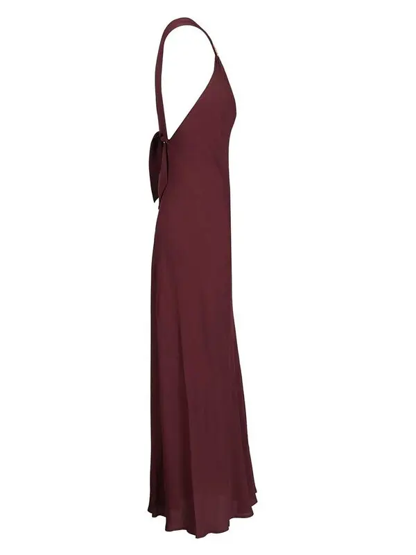 FORTE_FORTE Moroccan Crepe Halter Neck Dress With Golden Buckle