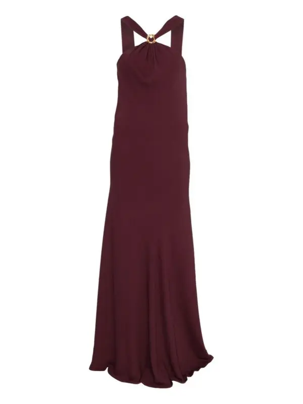 FORTE_FORTE Moroccan Crepe Halter Neck Dress With Golden Buckle