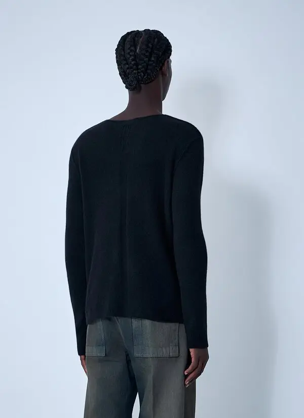 Rick Owens Wool-blend Knit Distressed Top - Black