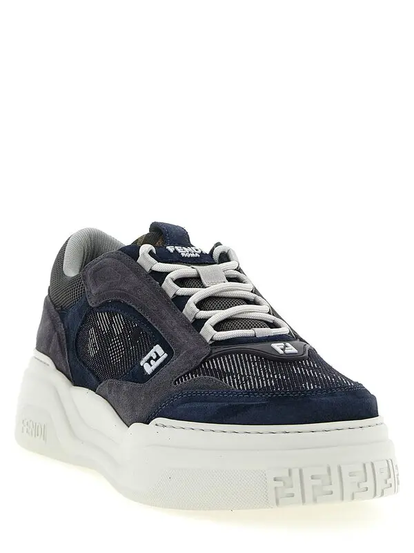 Fendi Force Jacquard Denim Sneakers - Multicolor