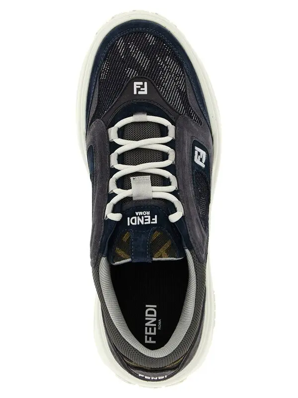 Fendi Force Jacquard Denim Sneakers - Multicolor