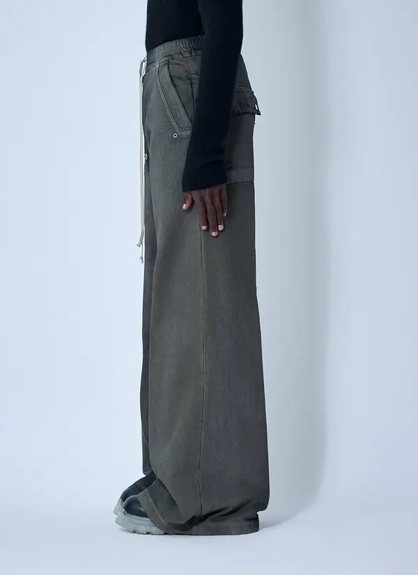 Rick Owens Wide Leg Bela Pants In Cotton - Black