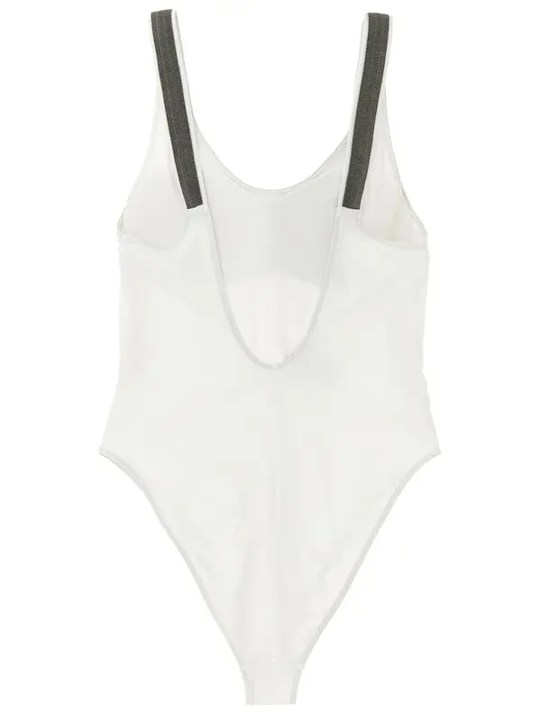 Brunello Cucinelli Precious Details' One-piece Swimsuit - White