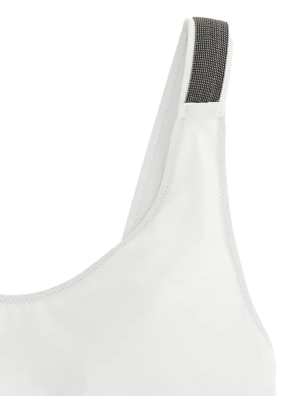 Brunello Cucinelli Precious Details' One-piece Swimsuit - White