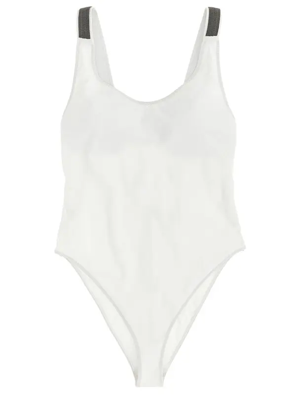 Brunello Cucinelli Precious Details' One-piece Swimsuit - White