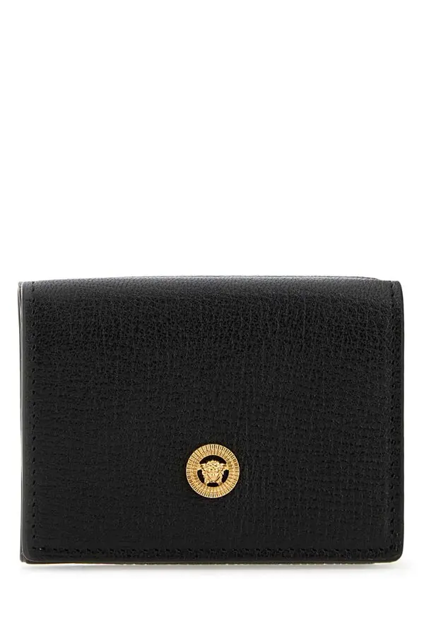 Versace Leather Medusa Biggie Wallet - Black