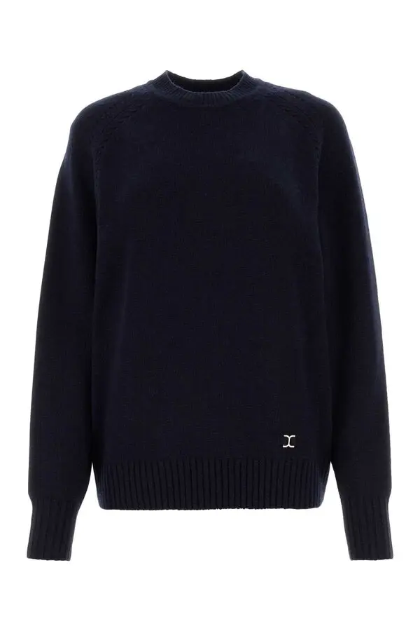 Chloé Midnight Cashmere Blend Oversize Sweater - Blue