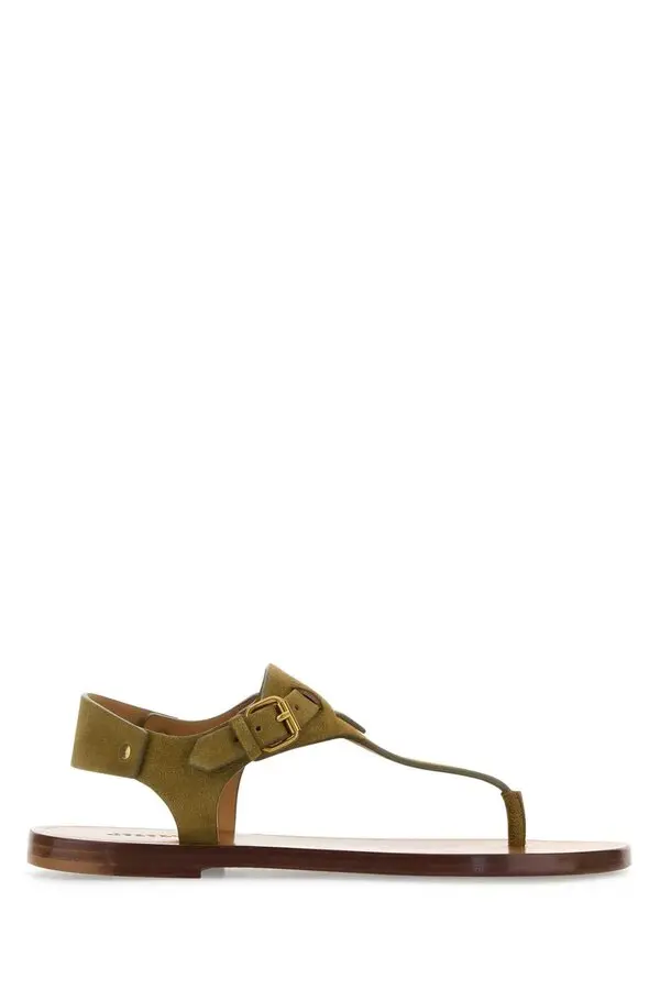 Isabel Marant Étoile Suede Thong Sandals - Green