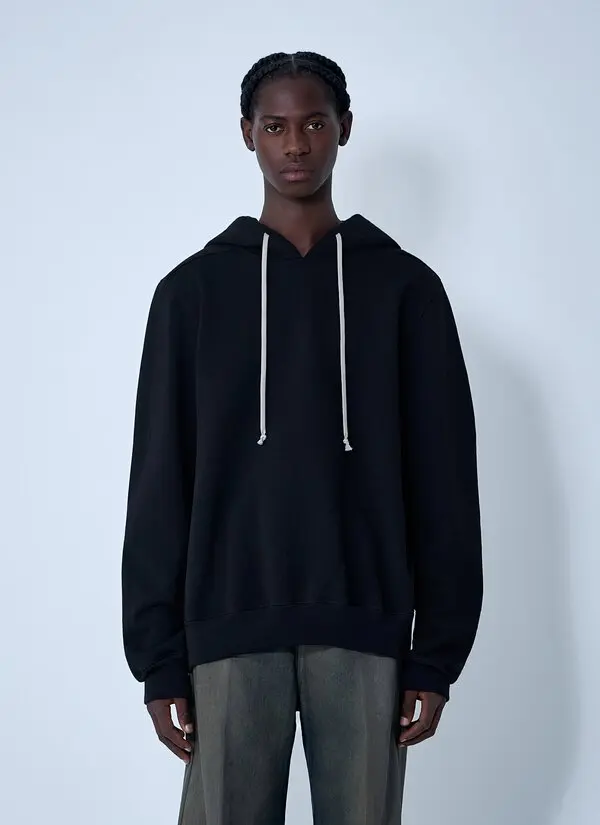 Rick Owens Cotton Hooded Sweatshirt - Black