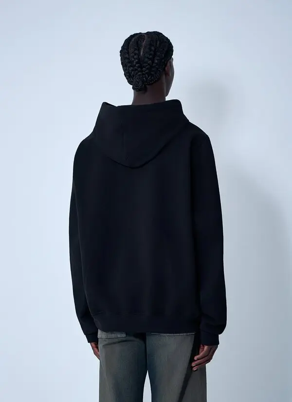 Rick Owens Cotton Hooded Sweatshirt - Black