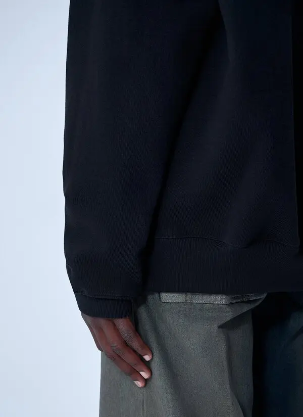 Rick Owens Cotton Hooded Sweatshirt - Black