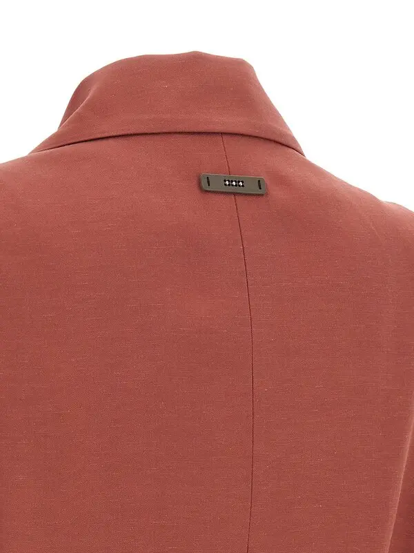 Peserico Double-breasted Linen Viscose Vest With Peak Lapels - Red