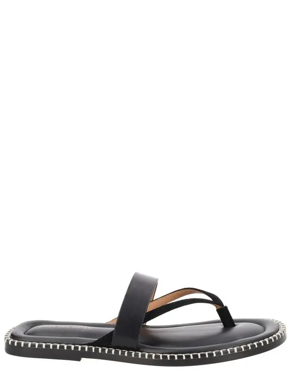 Dries Van Noten Leather Thong Sandals - Black