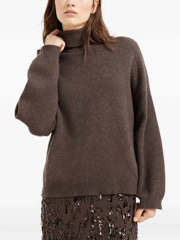 Brunello Cucinelli Cashmere Turtleneck Sweater - Brown