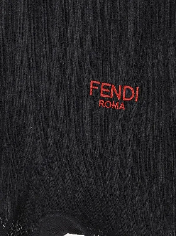 Fendi Wool Knitwear With Ruffle Detail - Black