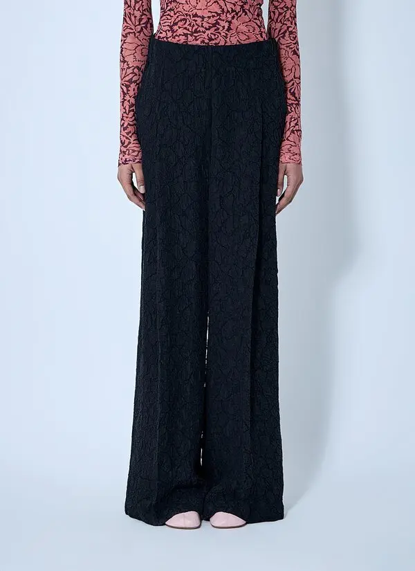 Dries Van Noten Pila Textured Wide-leg Pants - Black