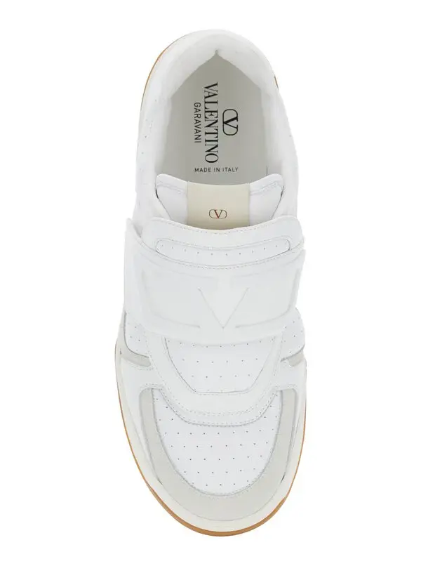 Valentino Garavani Low Top Sneakers With Perforated Details And Maxi Vlogo - White