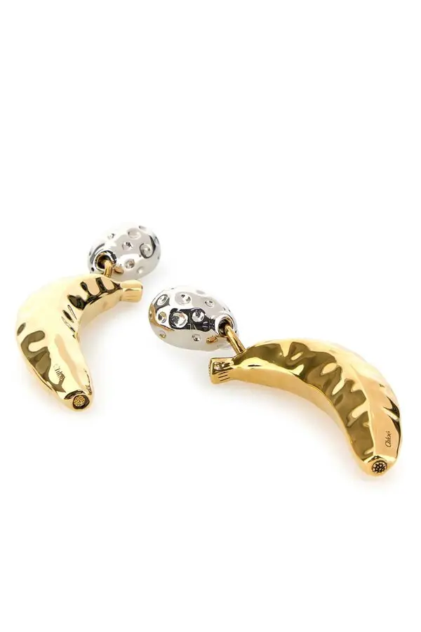 Chloé Two-tone Metal Banana Dangle Earrings - Multicolor